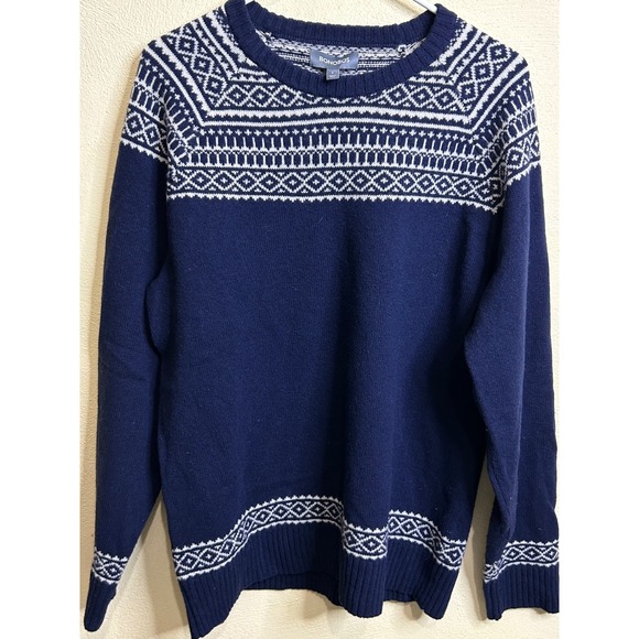 Bonobos | Sweaters | Bonobos Mens Navy Fair Isle Lambswool Slim Fit ...